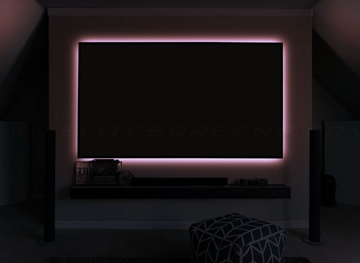 Aeon Series | EDGE FREE® Projector Screen with LED Lights