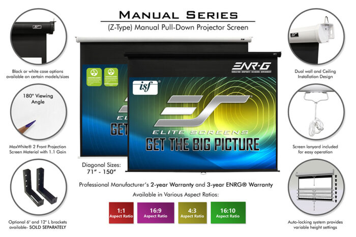 Manual Series Projector Screens With 80, 130, 135 & 150 Inch